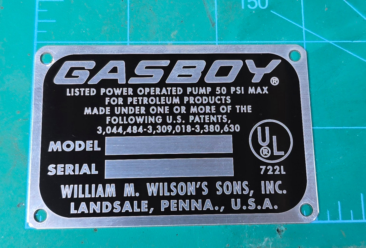 Gasboy Gas Pump Serial Number Data Plate – The Tag Guy